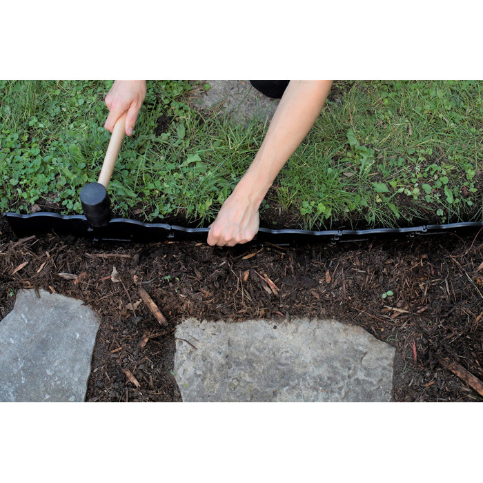 Master Mark Plastics 6'' H x 20'' W Black Vinyl Lawn Edging & Reviews ...
