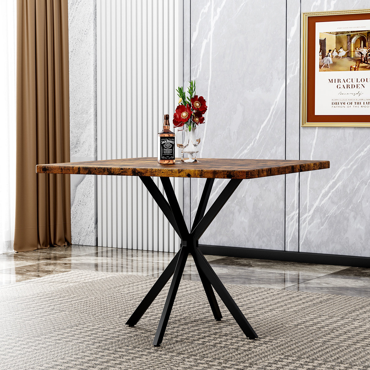 17 Stories Square Dining Table, Mid Century Modern Square Dining Table ...