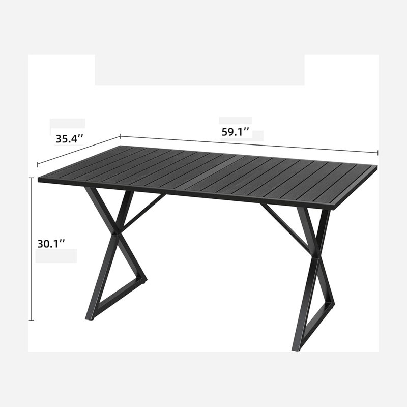Latitude Run® Housman Rectangular 35.4'' L x 59.1'' W Outdoor Dining ...