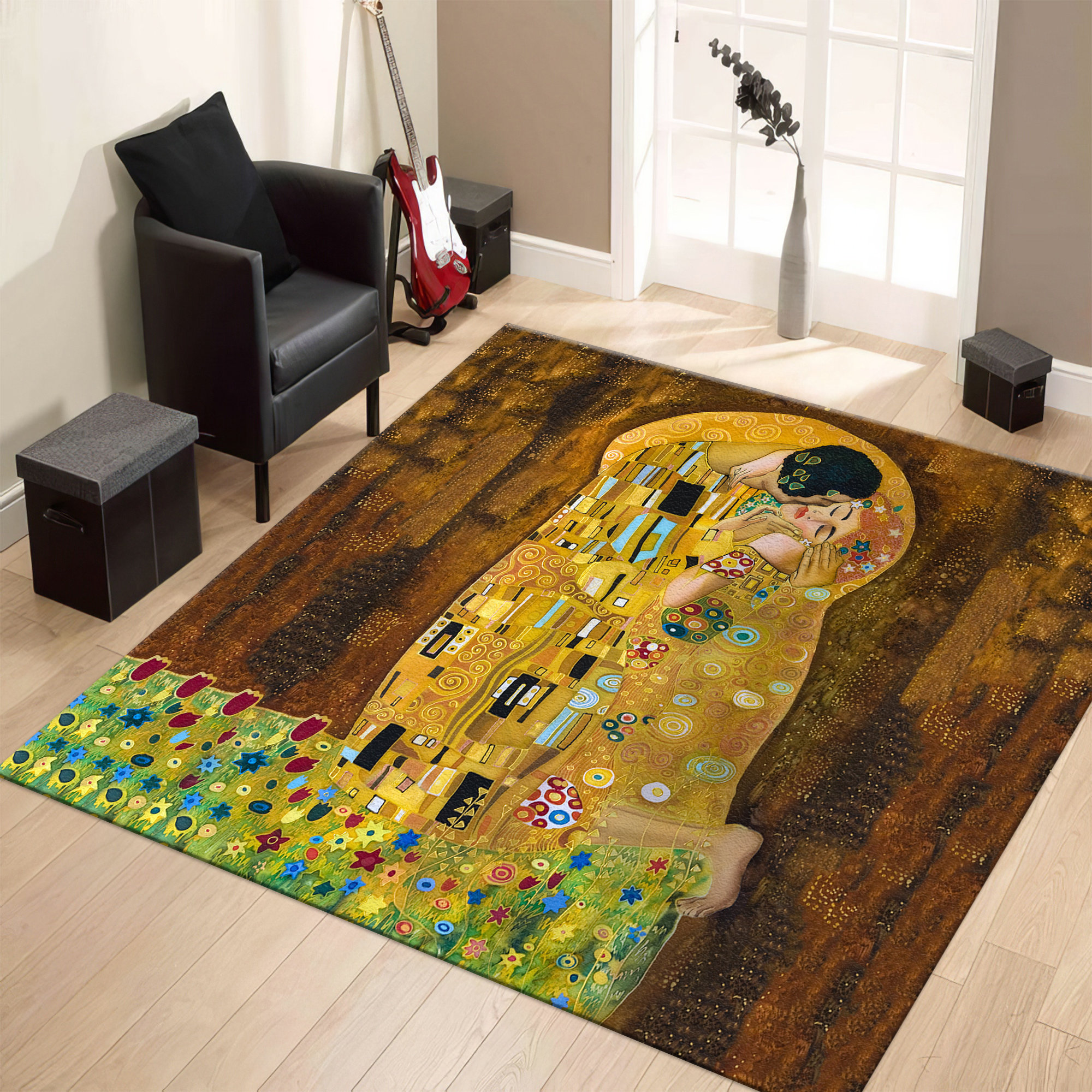 Dakota Fields Deluxe Soft Pile Rug with Intricate Floral Print Ideal ...