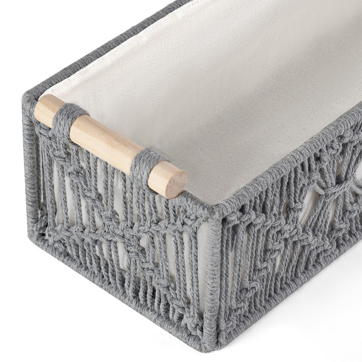 Dakota Fields Handwoven Cotton Decorative Basket with Pastel Tones ...