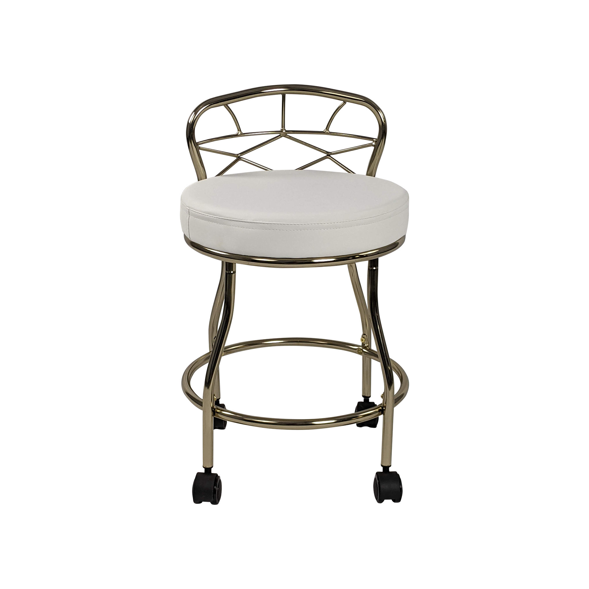 Wrought Studio™ Graehl Faux Leather Vanity Stool with Casters & Reviews ...
