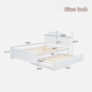 Lark Manor™ Wood Platform Bed With Twin Size Trundle | Wayfair