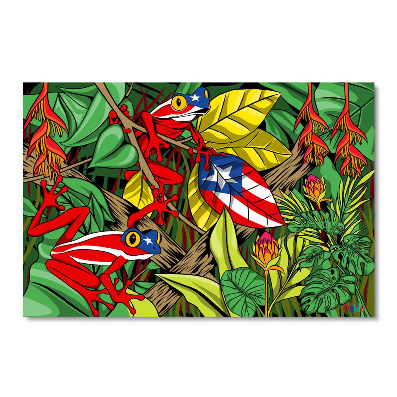 Bay Isle Home™ Puerto Rican Coqui Frogs, Puerto Rico Wall Art, Printed ...