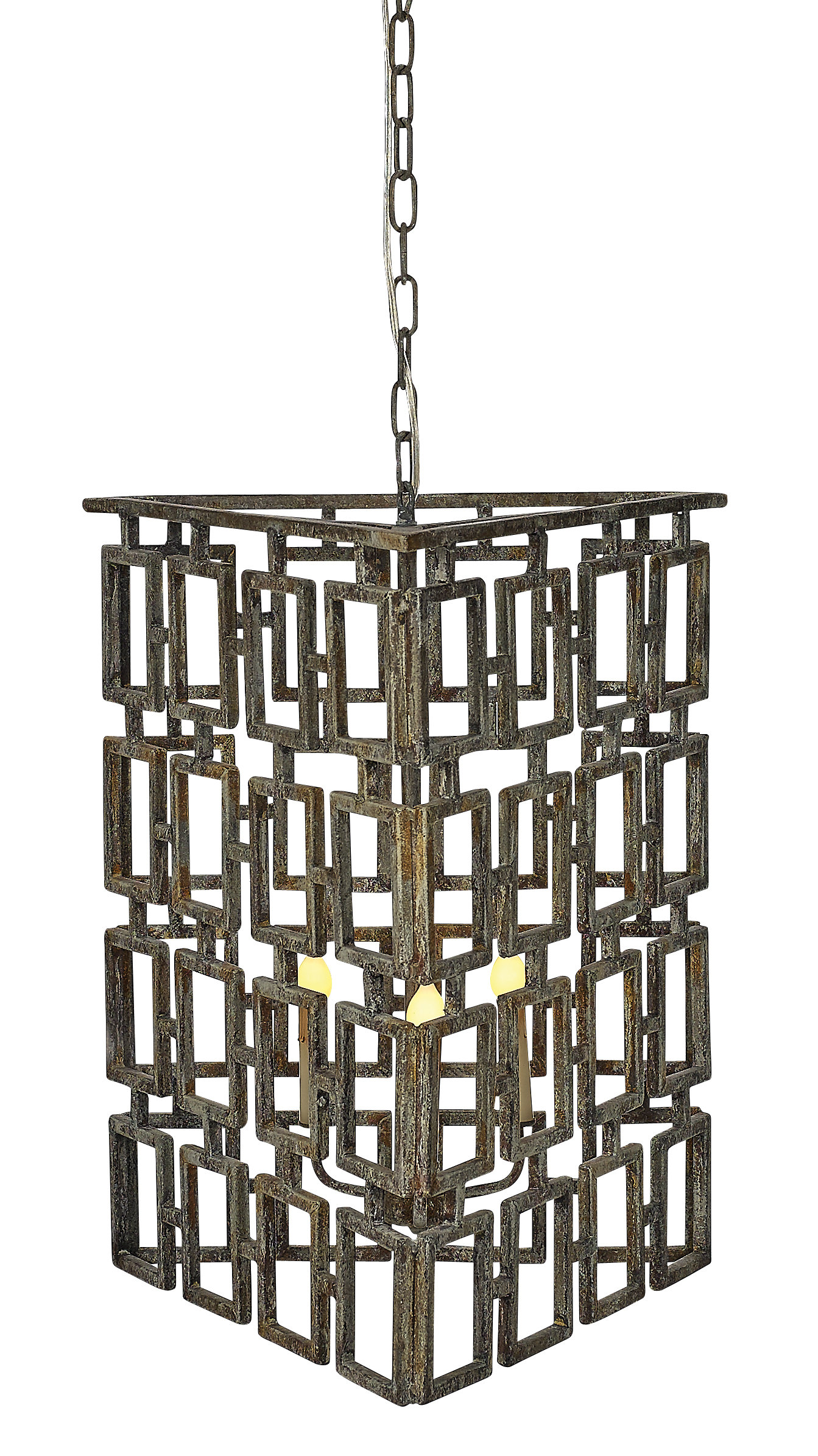 ellahome Trangle 3 - Light Unique Geometric Chandelier with Wrought ...