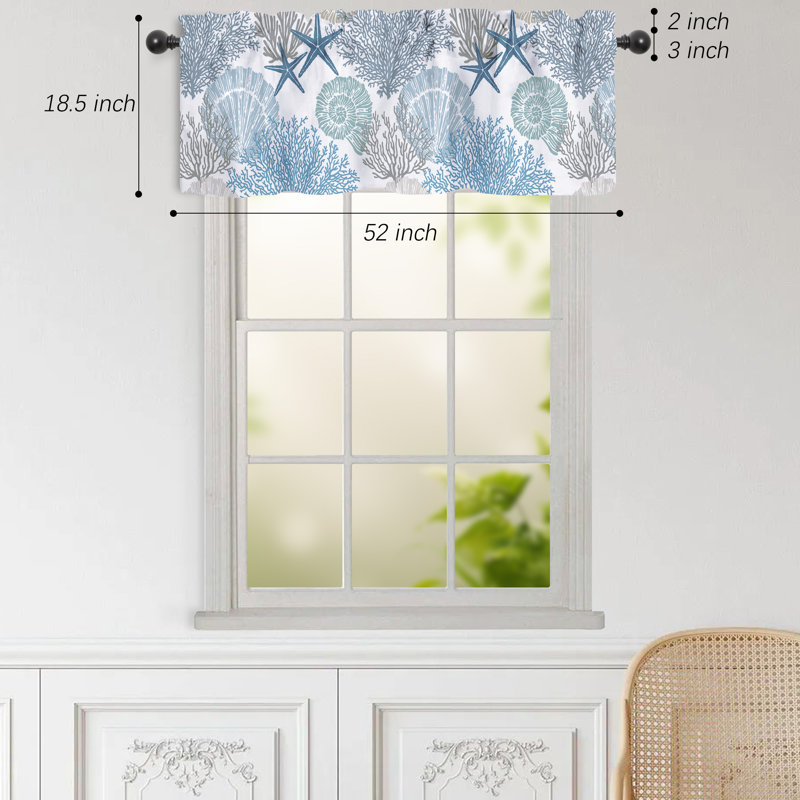 Bay Isle Home™ Sea Shells Starfish 52" W Window Valances (Set Of 2 ...