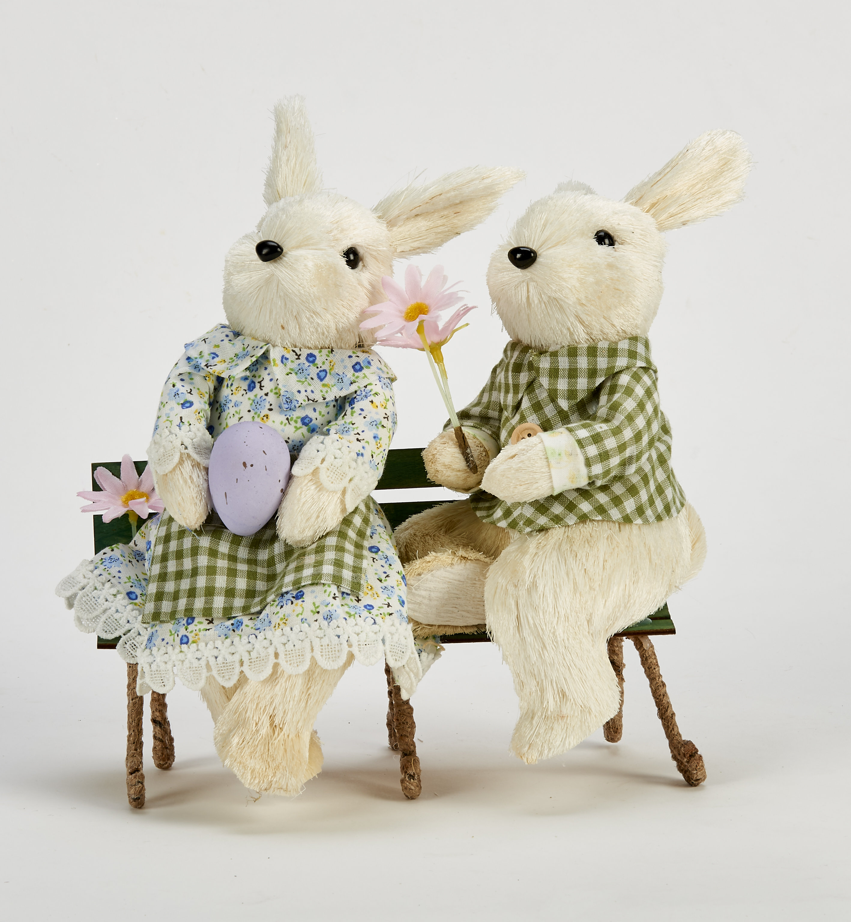 The Holiday Aisle® 8" Easter Bunny Couple Sitting on Bench - Wayfair Canada