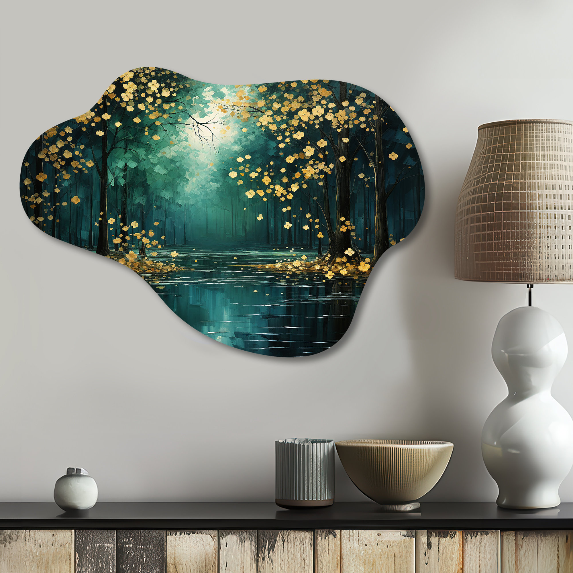 Design Art Bold Forest Emerald Canopy III - Forest Cloud Shape ...