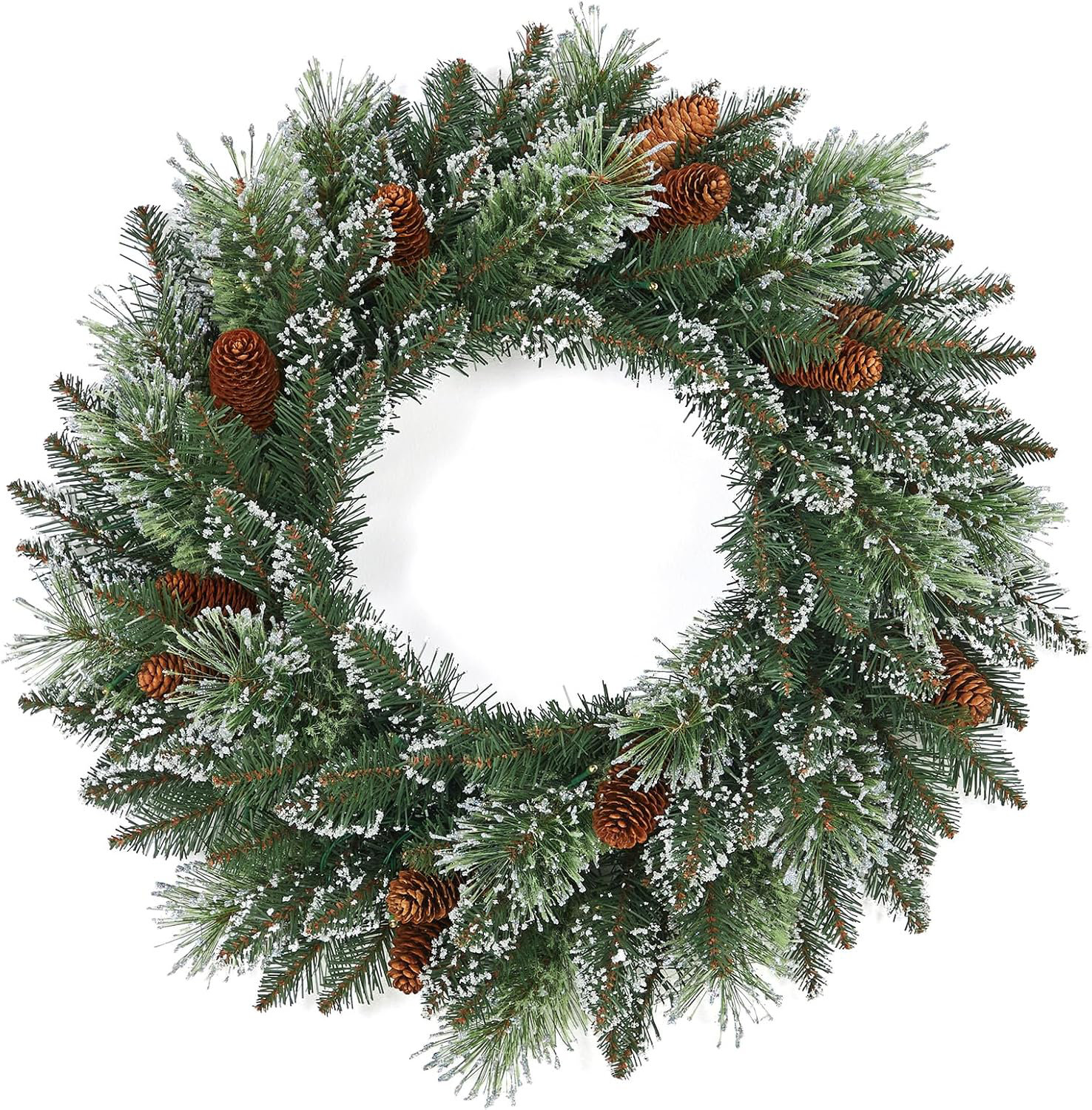 Ophelia & Co. Pre-Lit LED Christmas Wreath, Battery Operated with Warm ...