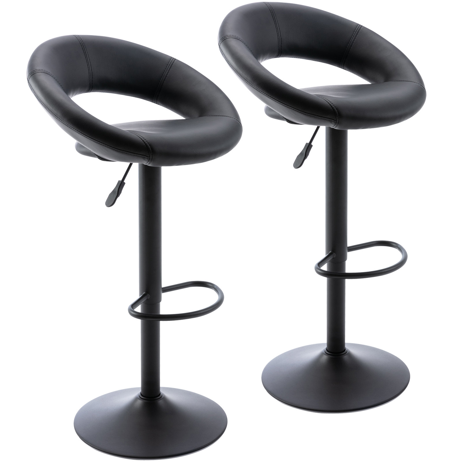 George Oliver Chatfield Vogue Adjustable Bar Stools, Modern PU Leather ...