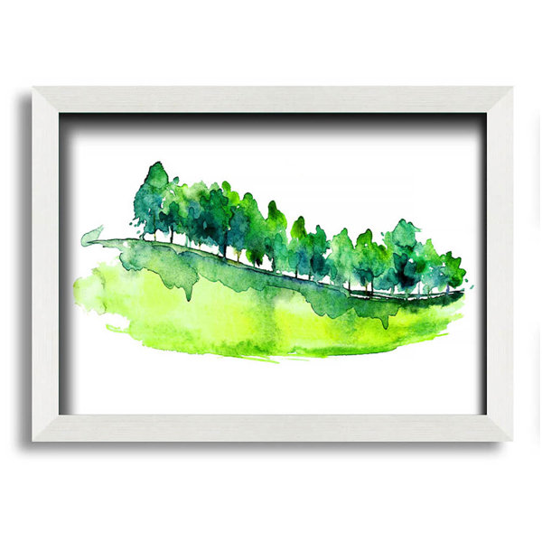 ClassicLiving Kapow Field Of Green Trees - Single Picture Frame Print ...