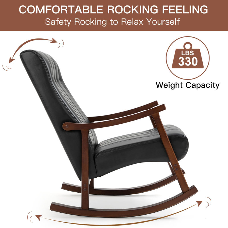 Red Barrel Studio® Lanxton Solid Wood Rocking Chair | Wayfair