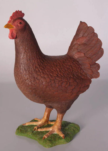Rosalind Wheeler Brishen Red Chicken Life Size Statue | Wayfair