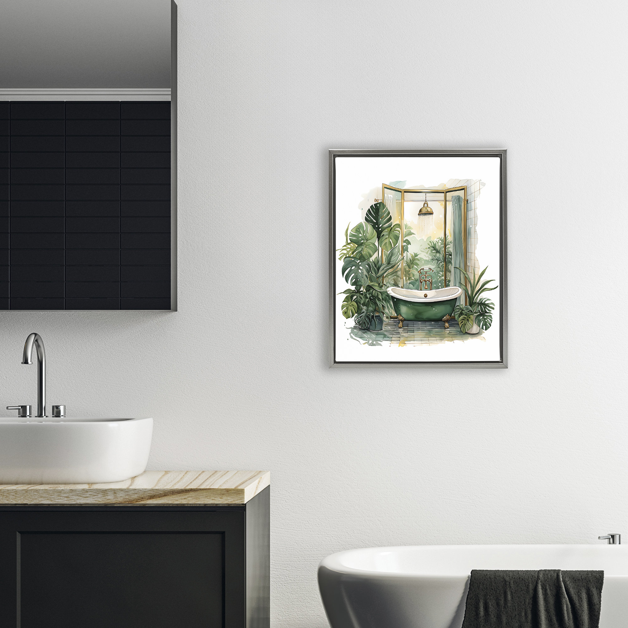 Latitude Run® Bathtub in Tropical Oasis Floating Frame, design by ...
