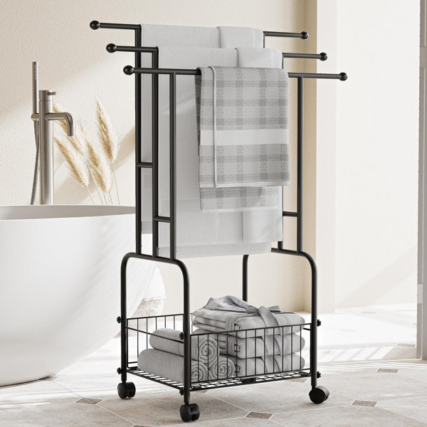 COOREL 42.5" H Free Standing Towel Racks For Bathroom, 3 Tier Floor ...