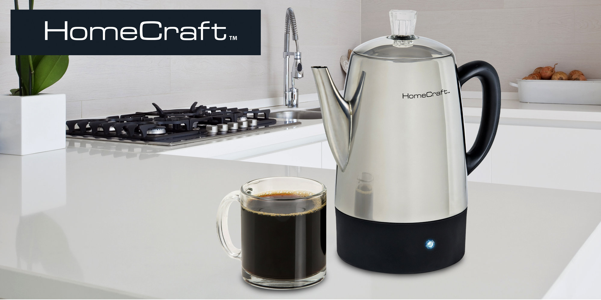 HomeCraft 10-Cup Stainless Steel Coffee Maker Percolator & Reviews ...