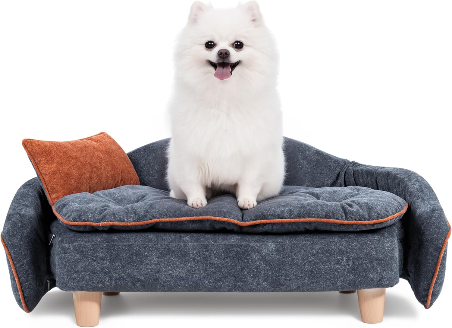Latitude Run® Elevated Small Dog Couch Bed With Bolster Sides, Raised ...