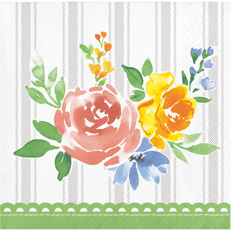 Creative Converting Spring Cottage Paper Beverage Napkins, 48 ct. | Wayfair