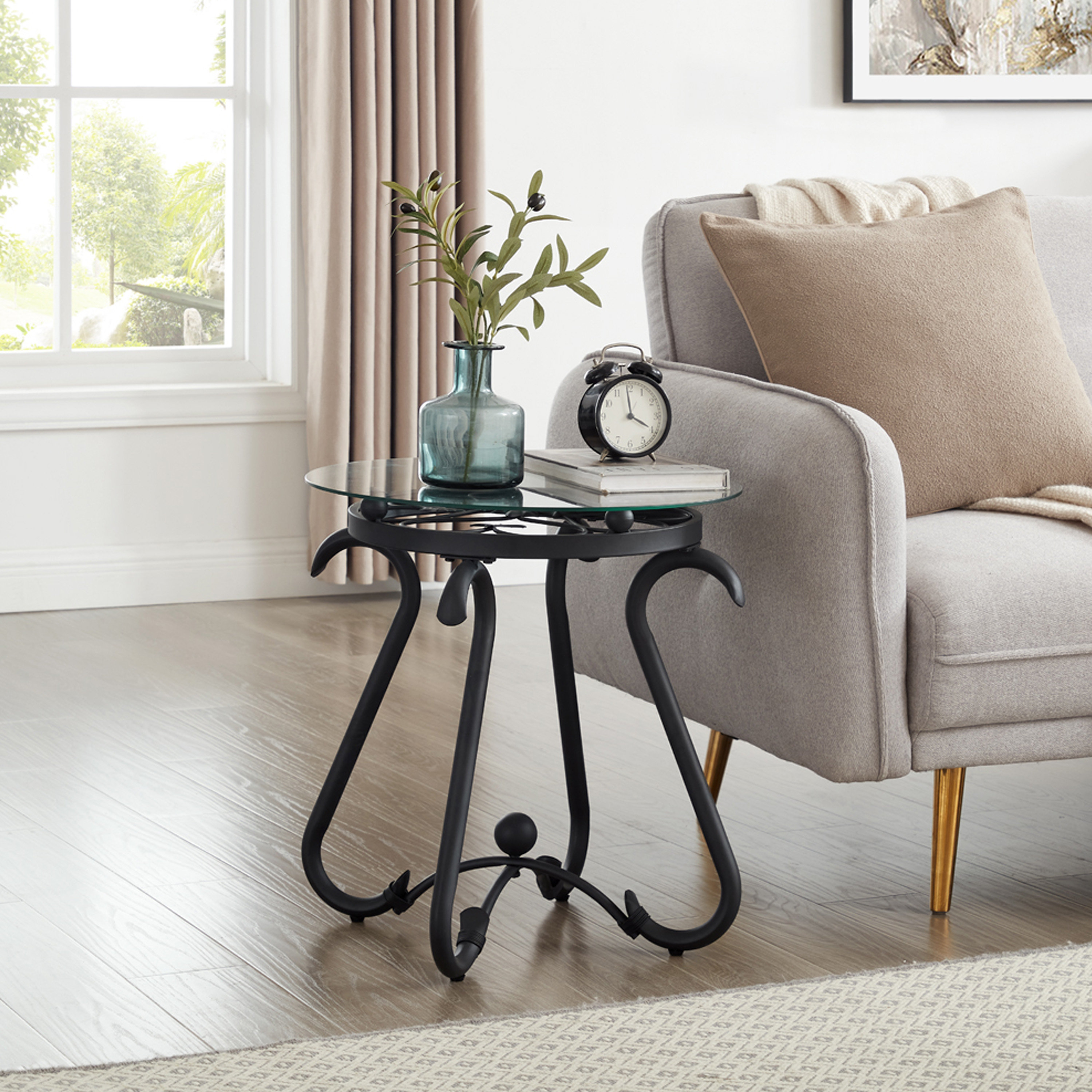 Wildon Home® Syrina 2-Pieces Set Tempered Glass Surface Coffee Table ...