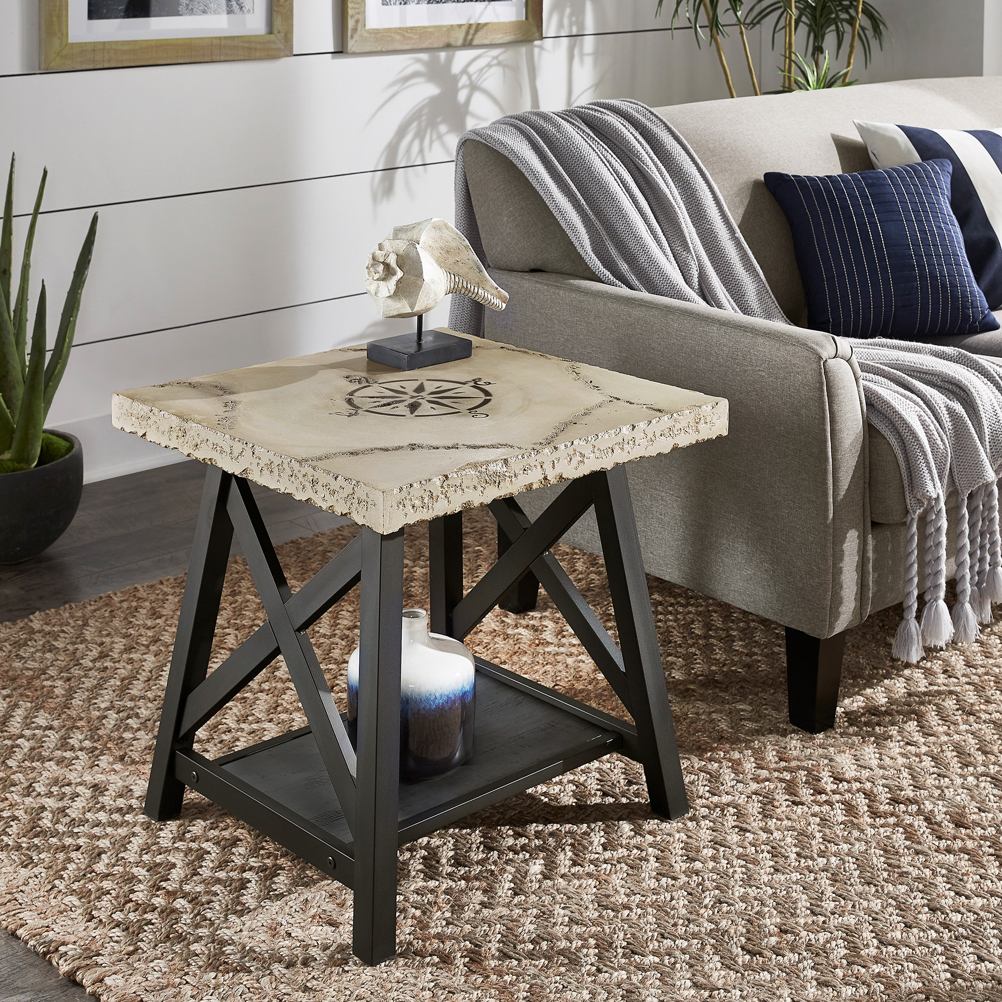 Laurel Foundry Modern Farmhouse® Isakson Compass Design Concrete Live ...