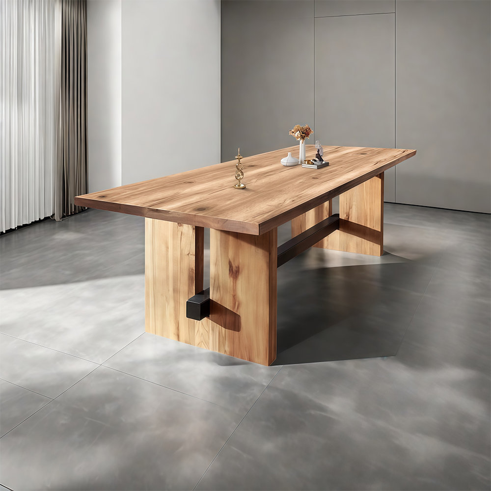 Millwood Pines Rectangular solid wood conference table, business ...
