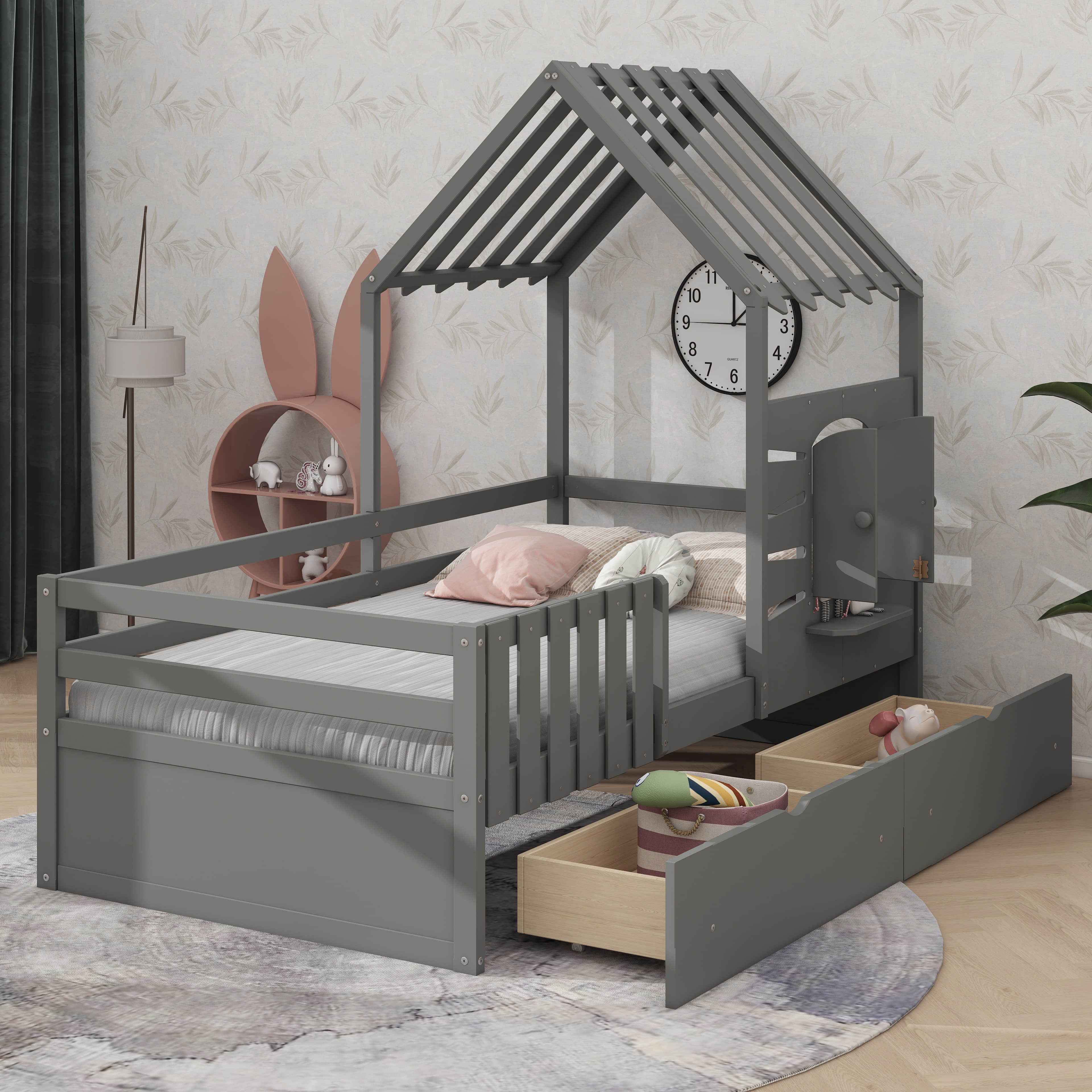 Ophelia & Co. Kids' Single Bed Frames, Single-Sized Cottage-Style Bed ...