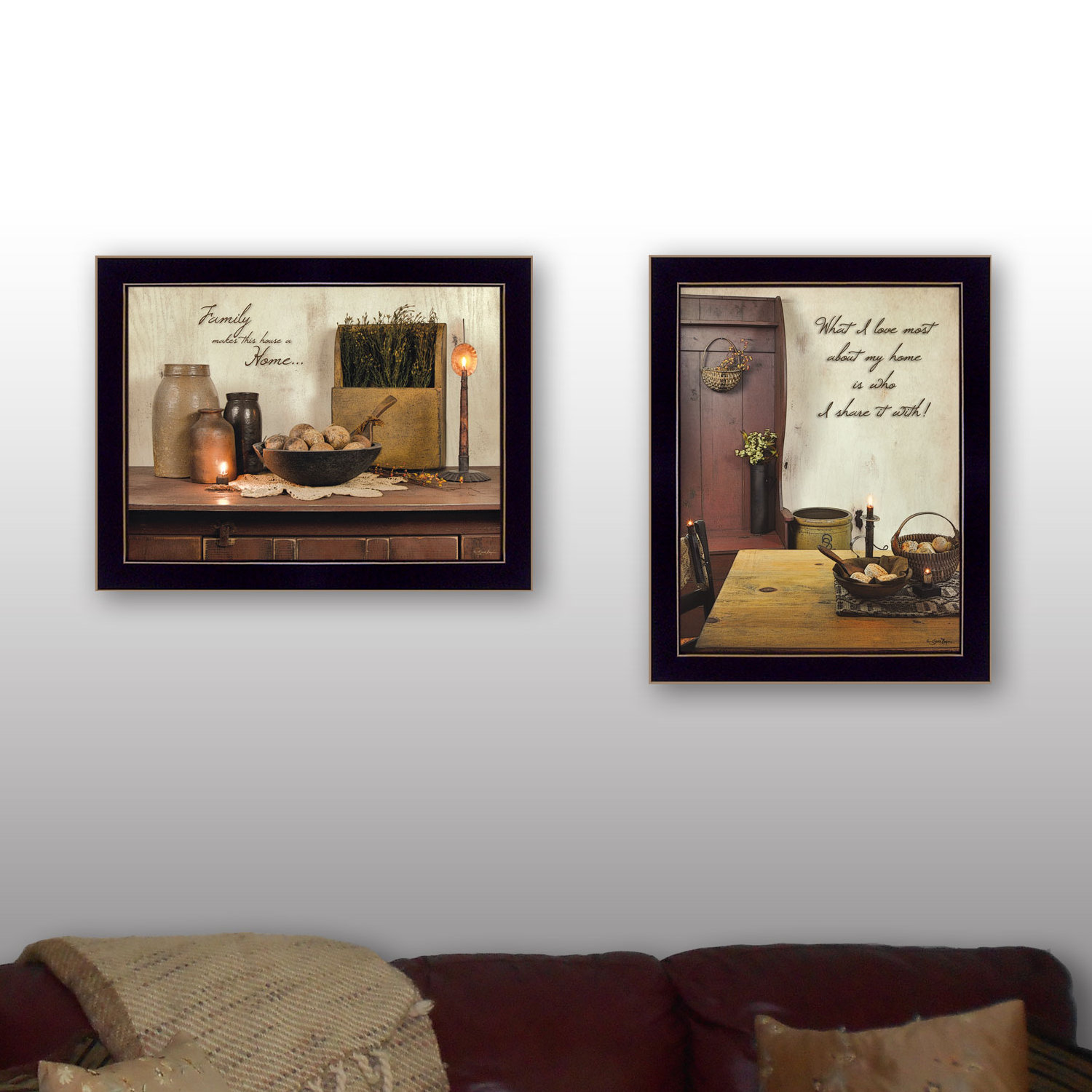 Trendy Decor 4U Home and Family 2-Piece Vignette Framed Wall Art for ...