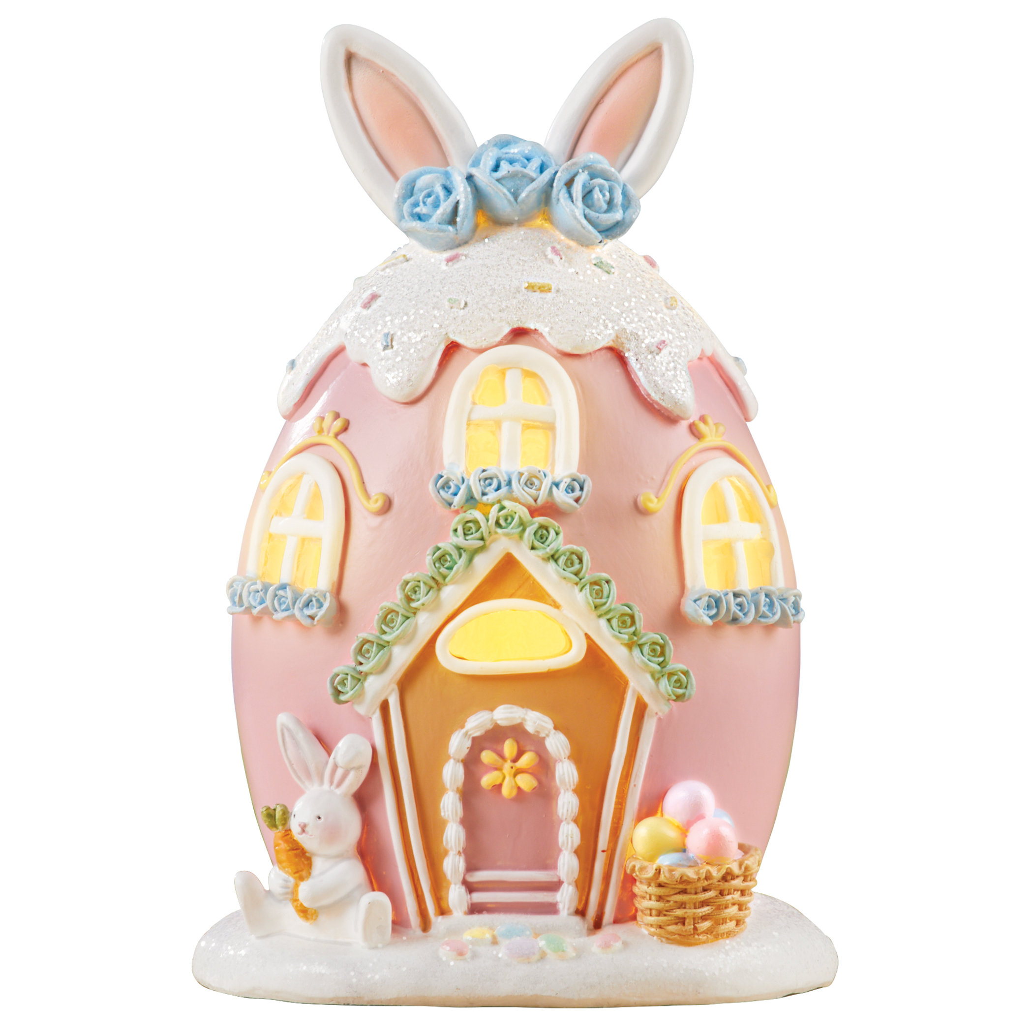 Ophelia & Co. Hand-Painted Lighted Bunny Ears Easter Egg House ...