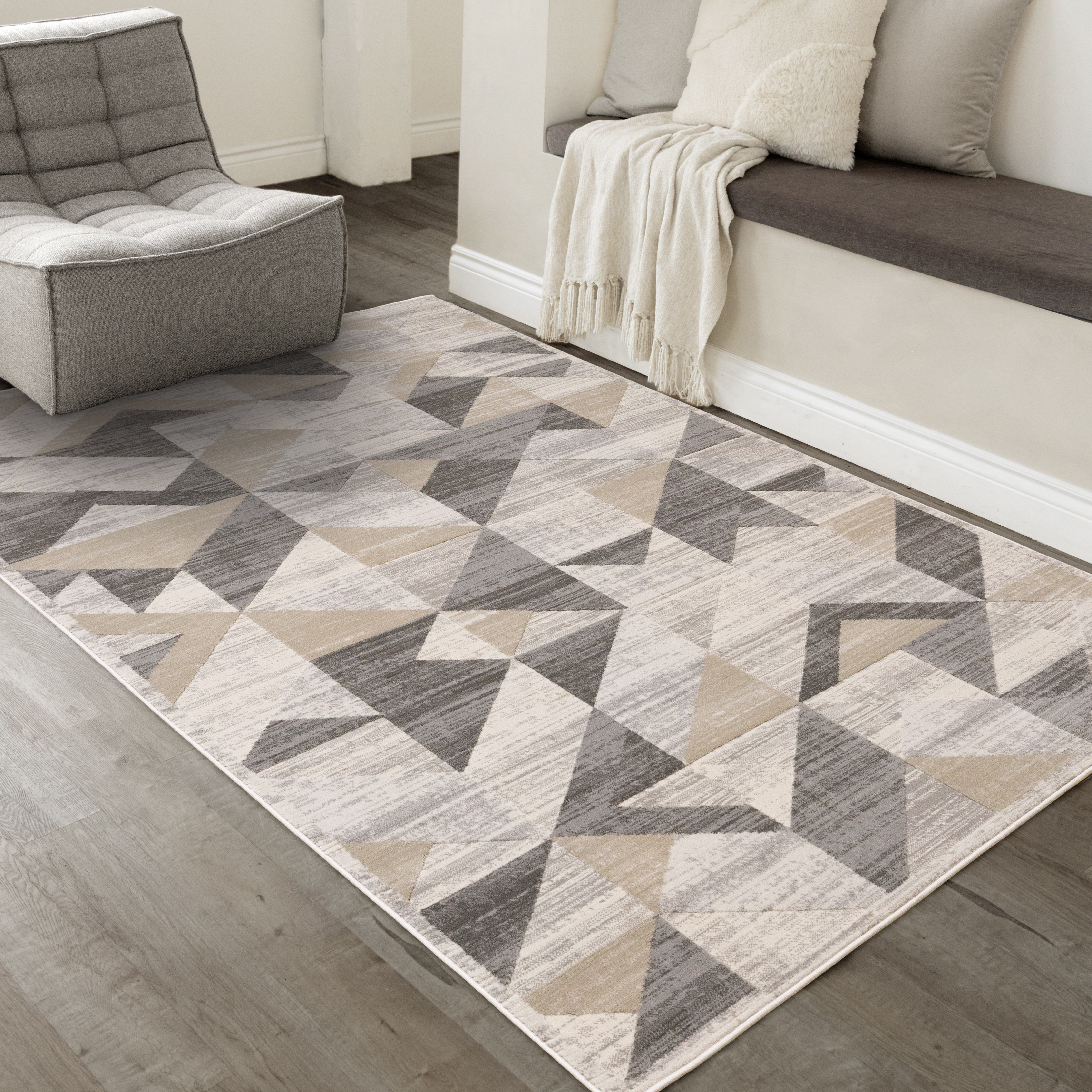 George Oliver Luca Geometric Grey 7 x 10 Indoor Area Rug - Wayfair Canada