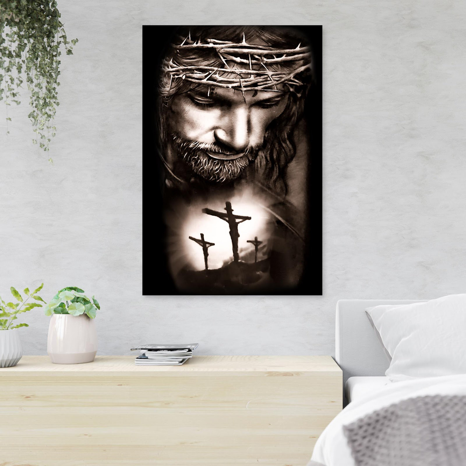 jesus looking down drawing