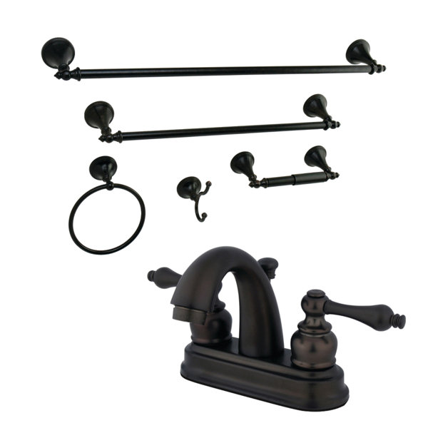 Kingston Brass Two-Handle 3-Hole Deck Mount 4" Centerset Bathroom ...