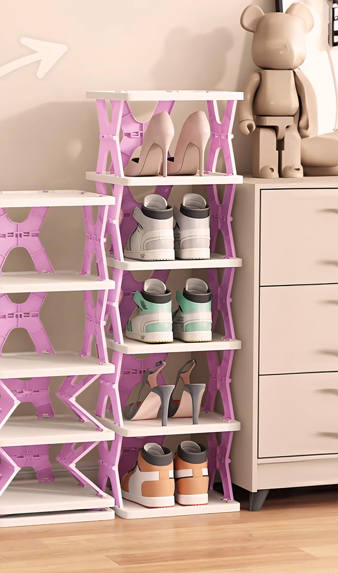 Rebrilliant 6 Tier Shoe Rack Organizer For Entryway, Kids Small Shoe ...