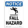 SignMission OSHA Notice - Fall Hazard Sign With Symbol | Heavy Duty ...