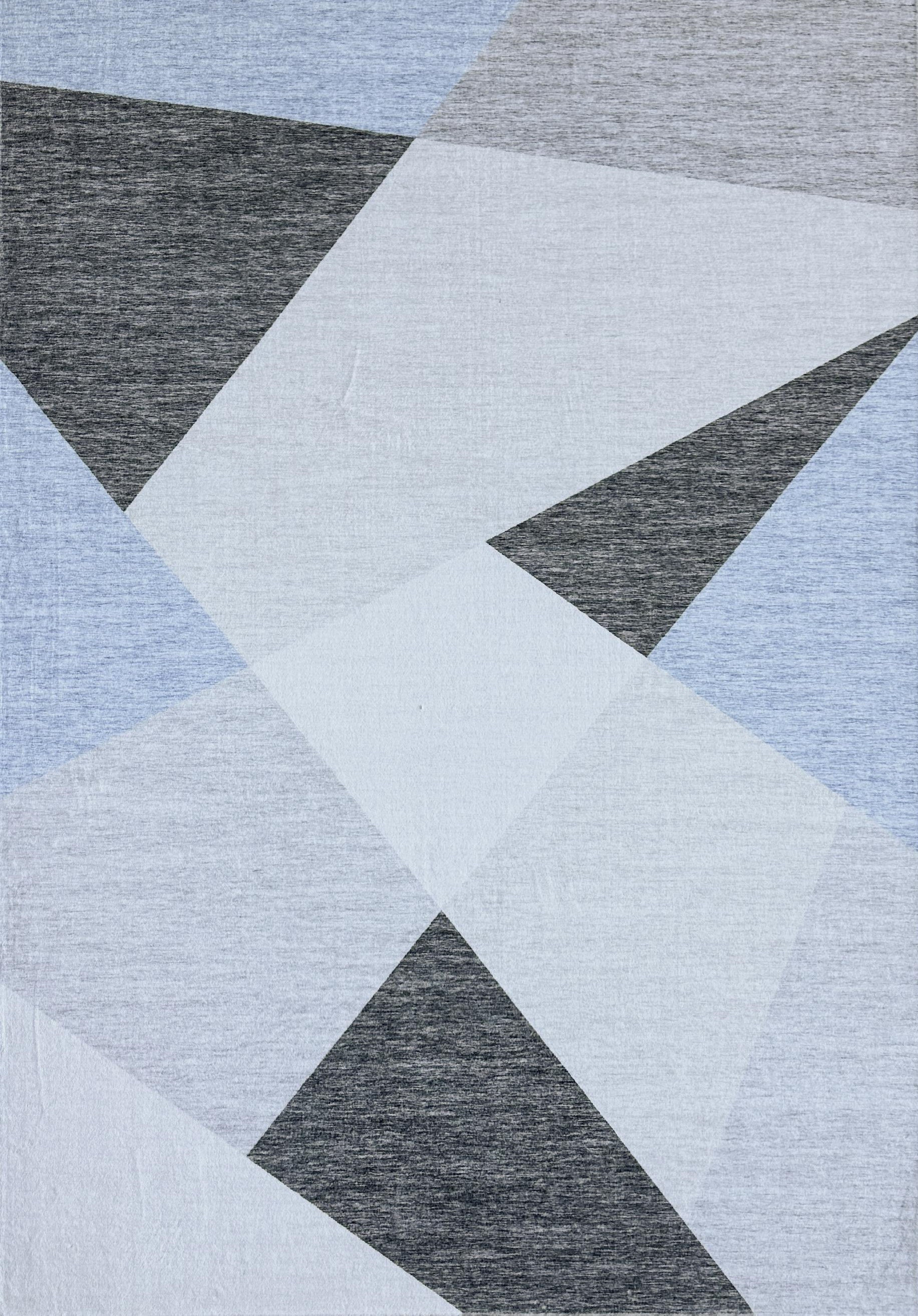 HomeRoots 8' X 11' Blue and Gray Geometric Area Rug | Wayfair