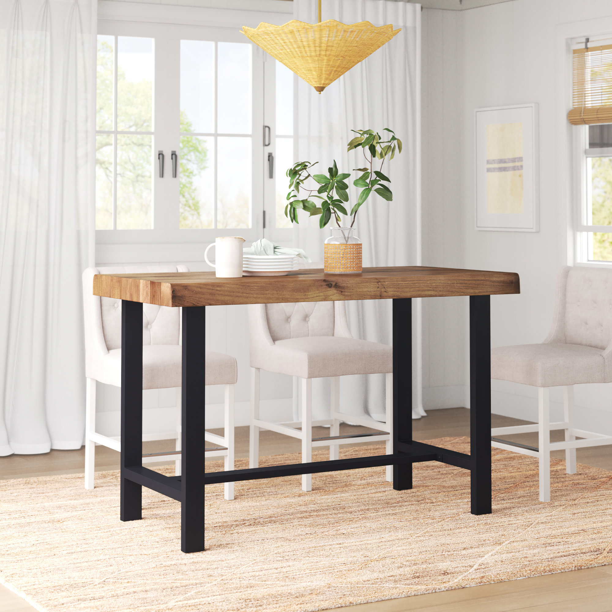 17 Stories Emilsy Counter Height Dining Table & Reviews | Wayfair