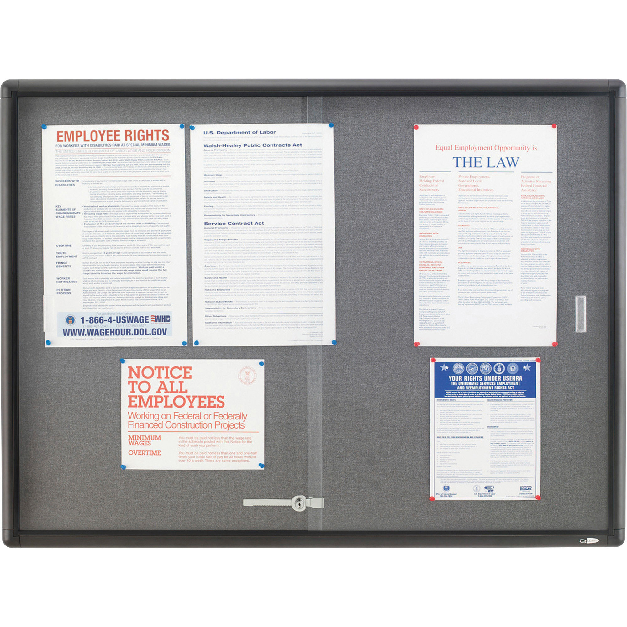 Quartet® Indoor Enclosed Cabinet Bulletin board, 3' H x 4' W | Wayfair
