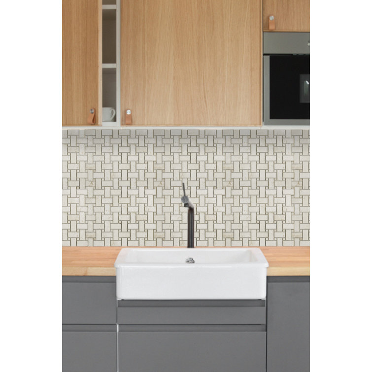 Miletos Stone Collection Shellstone 1" Travertine Mosaic Tile | Wayfair