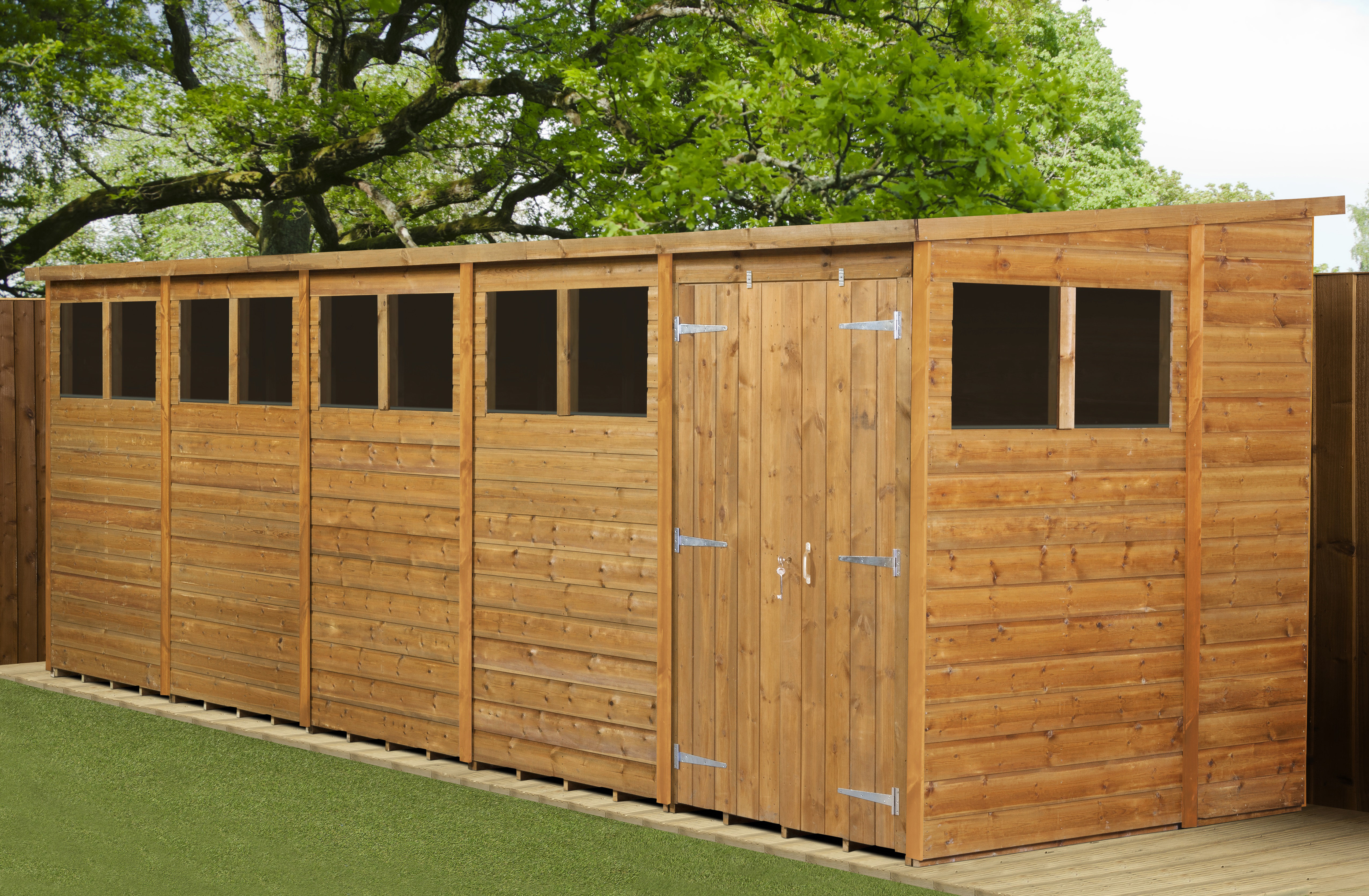 Empire Sheds Ltd Modular Pent Garden Shed 20X6 Double Door Windows ...