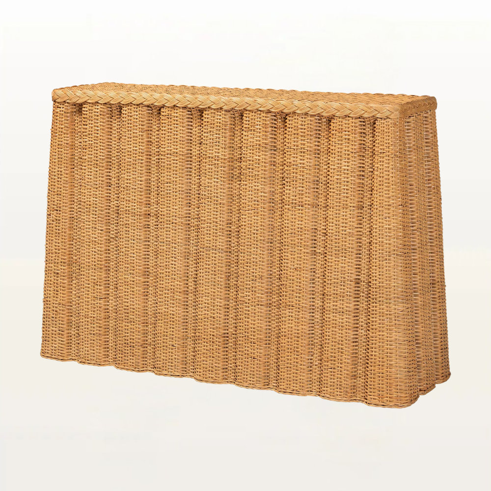 Latitude Run® Allister Natural Rattan Console Table with Handwoven ...