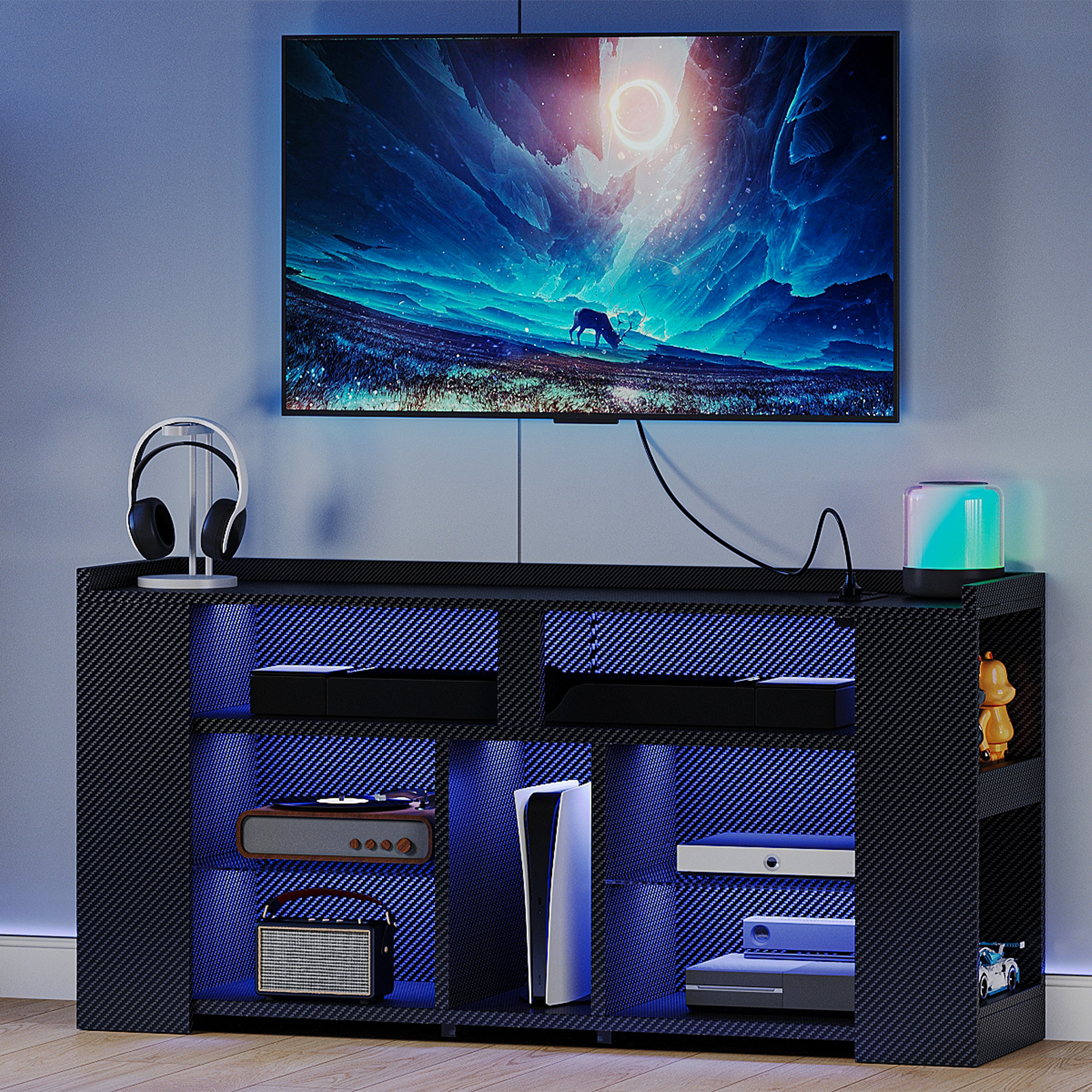 Wrought Studio™ Tall Entertainment Center With Storage, Tv Stand With ...