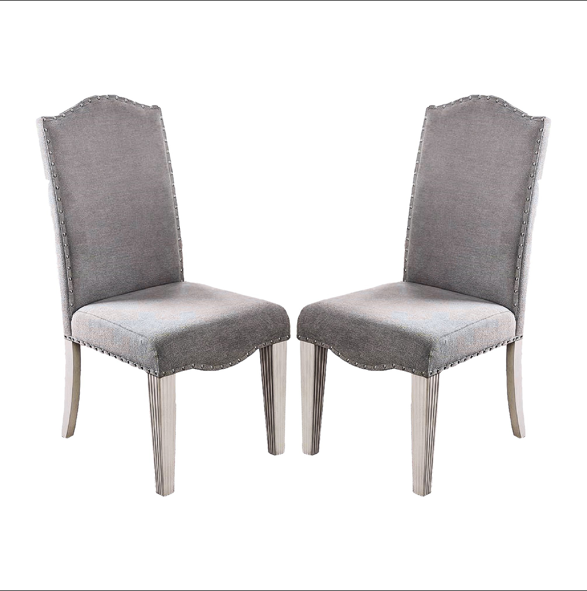 Lark Manor™ Set of 2 Fabric Parson Chairs in Gray and Antique White ...