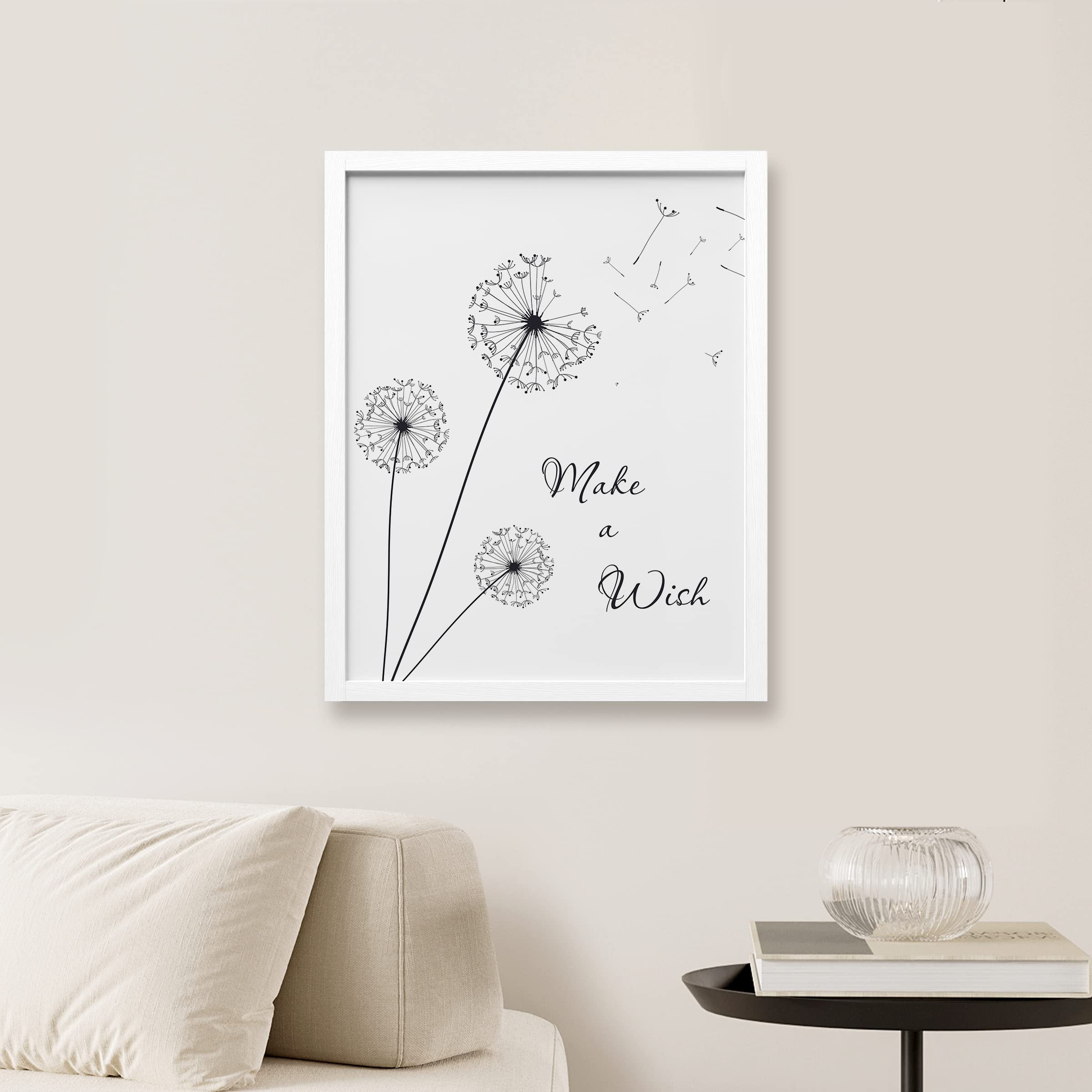 SIGNLEADER " Make A Wish Dandelion Flower Wall Art Botanical Floral ...