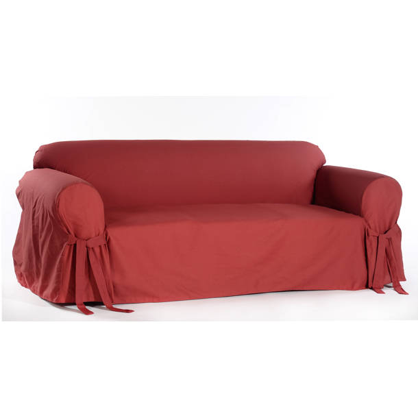Latitude Run® Cotton Box Cushion Sofa Slipcover & Reviews | Wayfair