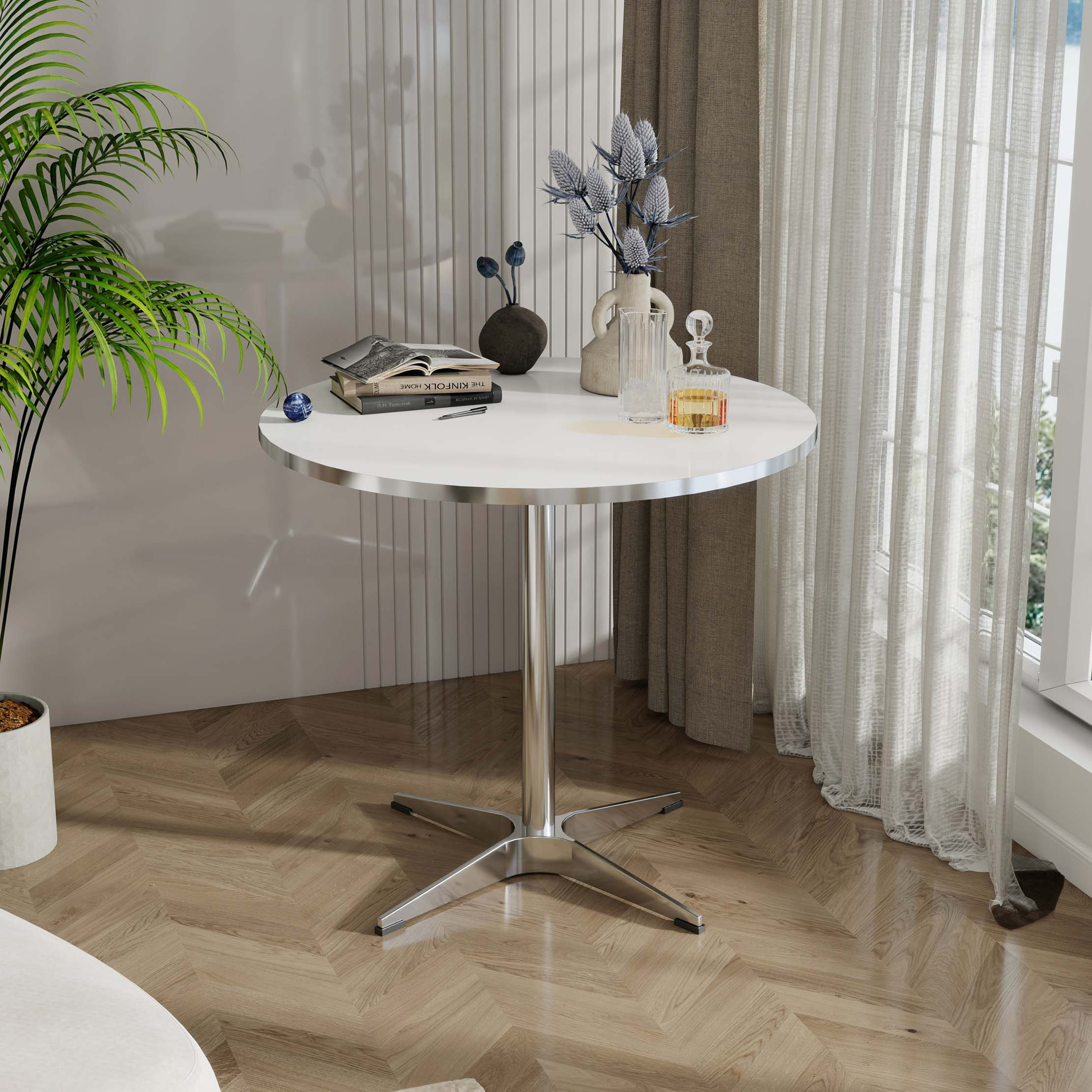 Wrought Studio Modern Circular Dining Table And Small Tea Table ...