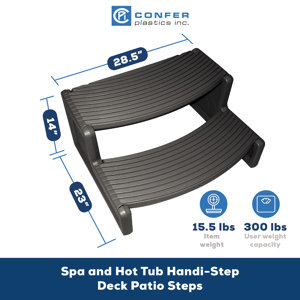 Confer Plastics Handi-Step Spa Hot Tub Stairs for Straight/Curved Spas ...