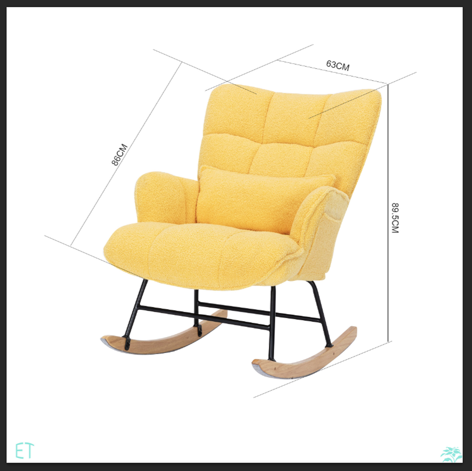 George Oliver Rocking Chair Nursery, Upholstered Glider Rocker With ...