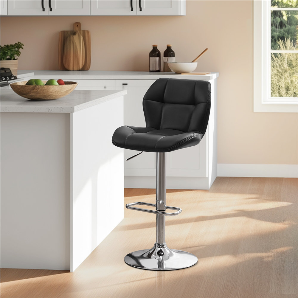Metro Lane Modern Adjustable Bar Stool with Backrest | Wayfair.co.uk