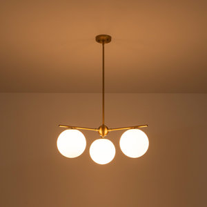 Mercer41 3-Light Opaque White Glass Sphere Chandelier | Wayfair