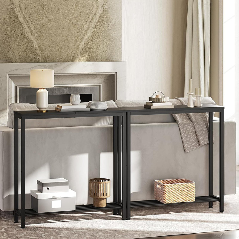 Ebern Designs Narrow Console Table, 2-Tier Small Sofa Table, 29.5" Thin ...