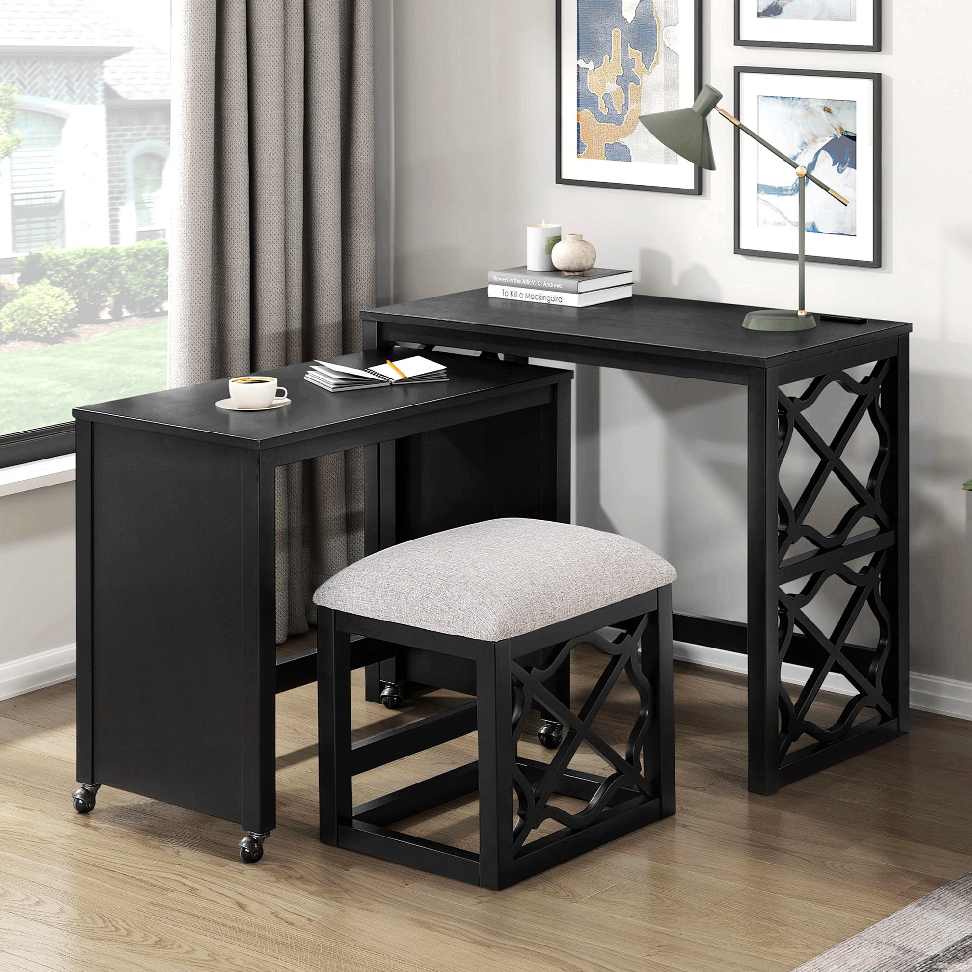 Lark Manor™ 3-piece Pack Desks With Stool Set | Wayfair